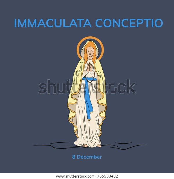 Immaculate Conception Virgin Mary December 8 Stock Vector (Royalty Free ...