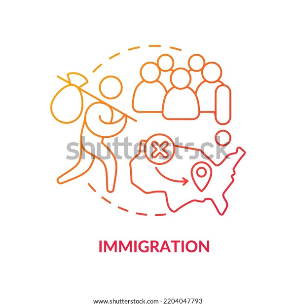 Immigration Red Gradient Concept Icon Aliens Stock Vector (Royalty Free ...