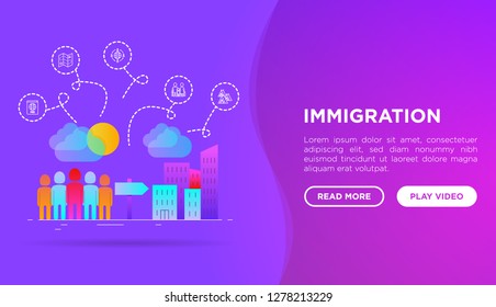 Immigration Web Page Template Gradient Flat Stock Vector (Royalty Free ...
