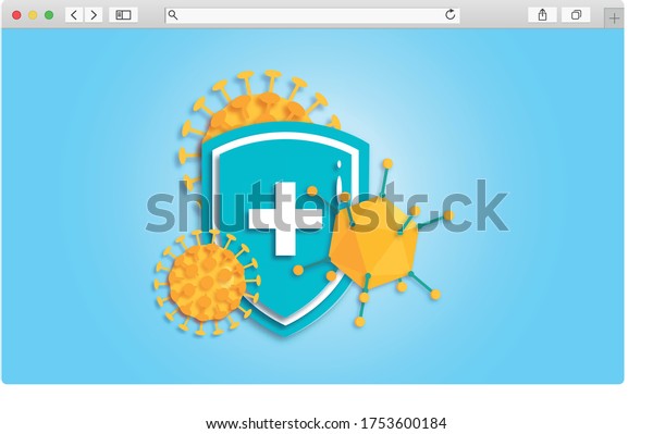 Immune System Concept Medical Shield Surrounded Stock Vector (Royalty ...