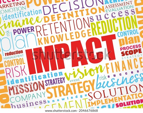 Impact Word Cloud Collage Business Concept Stock Vector (Royalty Free ...