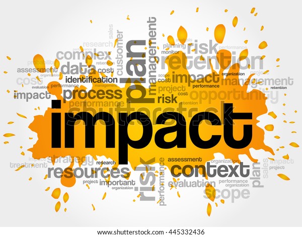 Impact Word Cloud Collage Business Concept: vector de stock (libre de ...