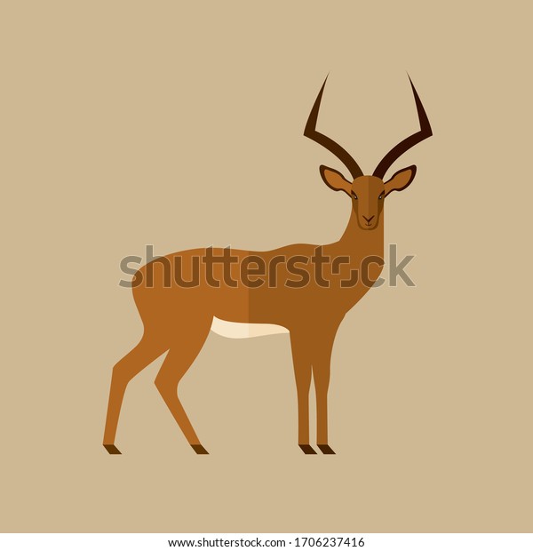 Impala Animal Vector On Green Background Stock Vector (Royalty Free ...