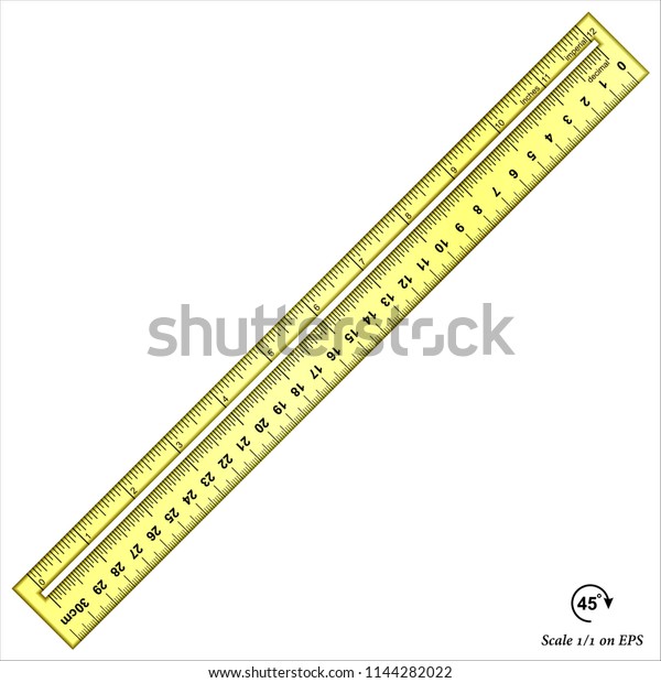 Imperial Decimal Inch Ruler Plastic Stock Vector (Royalty Free) 1144282022