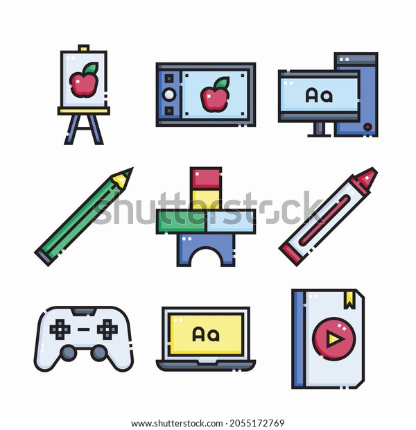 Imple Set Edutainment Vector Color Icons Stock Vector (Royalty Free ...