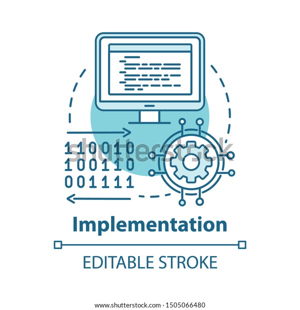 Implementation Concept Icon Software Coding Computer Stock Vector ... Implementation Concept Icon Software Coding Computer Stock Vector ...