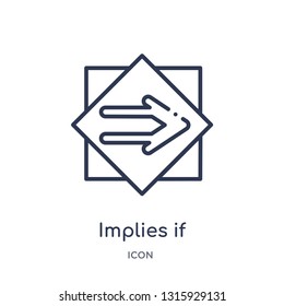 Implies Icon Signs Outline Collection Thin Stock Vector (Royalty Free ...