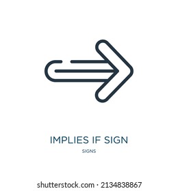 Implies Sign Thin Line Icon Logotype Stock Vector (Royalty Free ...