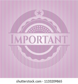 Important Badge Pink Background: vector de stock (libre de regalías ...