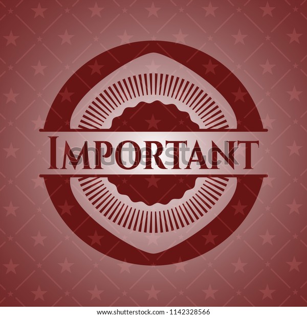 Important Badge Red Background Stock Vector (Royalty Free) 1142328566 ...