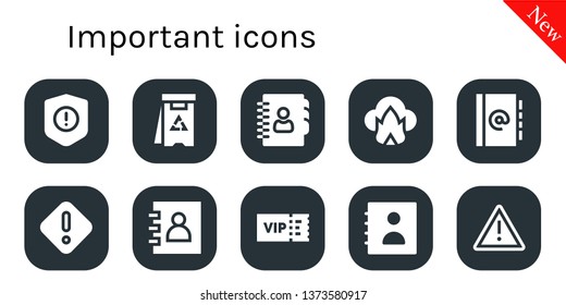 Important Icon Set 10 Filled Important Stock Vector (Royalty Free ...