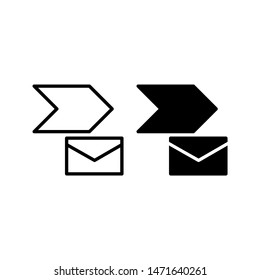 Important Mail Icon Outline Glyph Style Stock Vector (Royalty Free ...