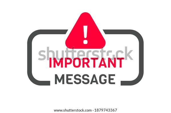Important Message Important Flat Vector Illustration Stock Vector ...