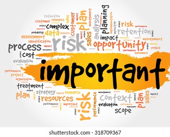 Important Word Cloud Business Concept Stock Vector (Royalty Free ...