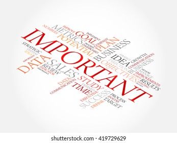 Important Word Cloud Business Concept Stock Vector (Royalty Free ...