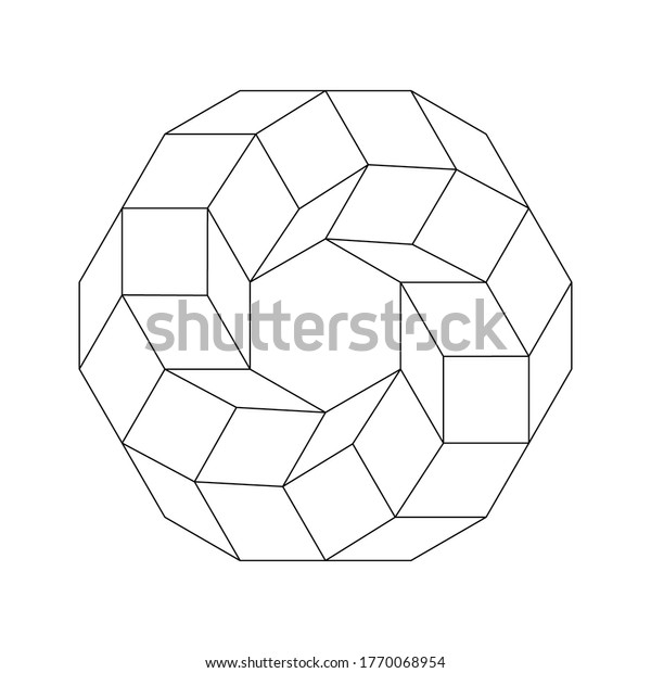 Impossible 3d Toroidal Polyhedron Geometric Art Stock Vector (Royalty ...