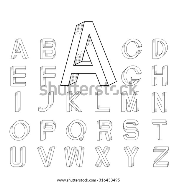 Impossible Font Set Z Big Initial Stock Vector (Royalty Free) 316433495