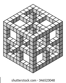 Impossible Geometry Object Optical Illusion Isometric Stock Vector ...
