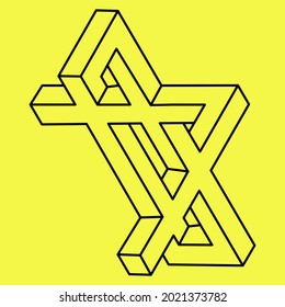 Impossible Object Optical Illusion 3d Illustration Stock Vector ...