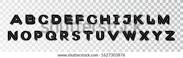 Impossible Shape Font Design Alphabet Letters Stock Vector (Royalty ...