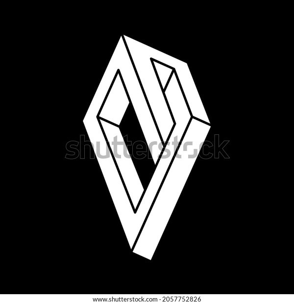 Impossible Shapes Logo Design Optical Illusion Stock Vector (Royalty ...
