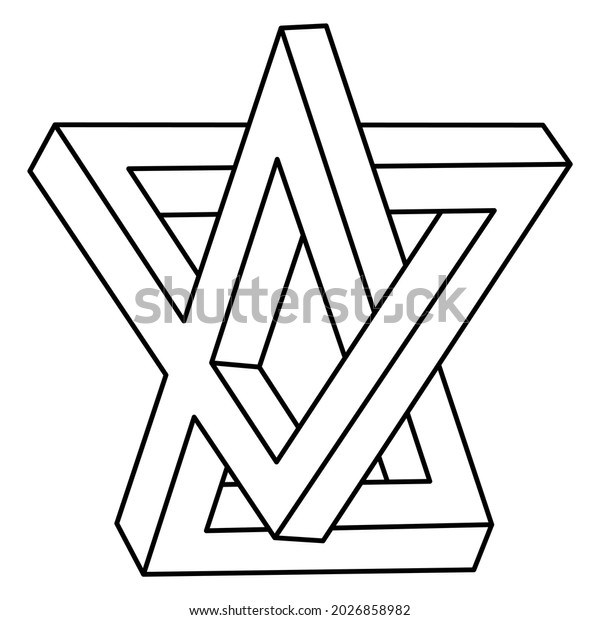 Impossible Shapes Optical Illusion Figure Unreal Stock Vector (Royalty ...