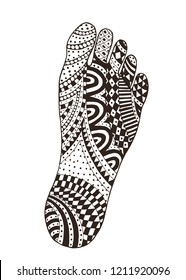 Vektor Stok Leg Vector Foot Zen Tangle Doodle (Tanpa Royalti) 429481999 ...