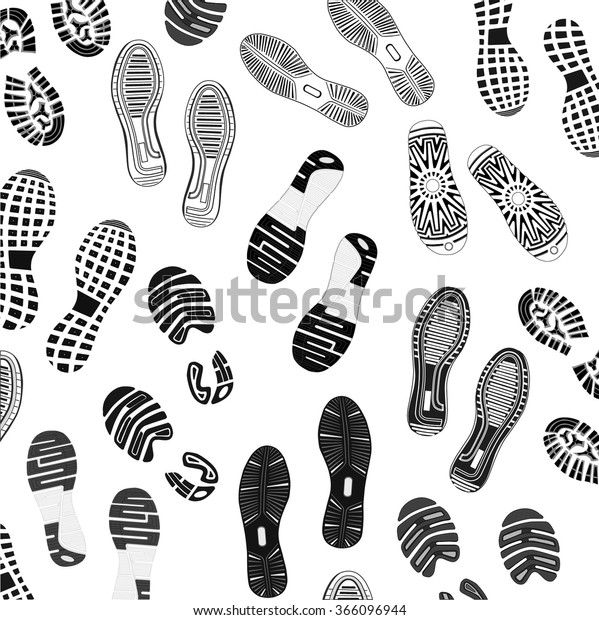 Imprint Soles Shoes Vector Stock Vector (Royalty Free) 366096944