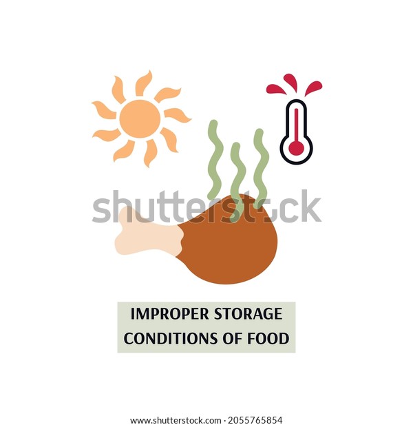 Improper Food Storage Condition Safety Hazard Stock Vector (Royalty ...