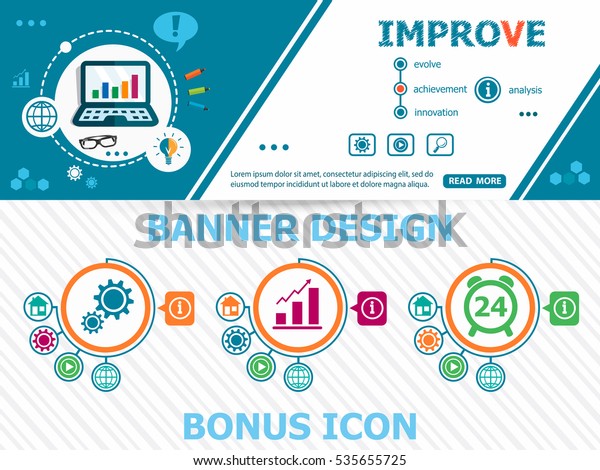 Improve Design Concepts Abstract Cover Header Stock Vector (Royalty ...