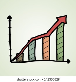 Improvement Chart Cartoon Vector Illustration Hand: เวกเตอร์สต็อก (ปลอด ...