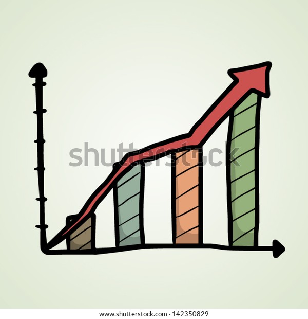 Improvement Chart Cartoon Vector Illustration Hand Stok Vektör ...