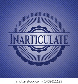 Inarticulate Emblem Denim Texture Vector Illustration Stock Vector ...