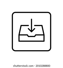 Inbox Icon Vector Line Square Style Stock Vector (Royalty Free ...