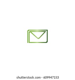Inbox Message Mail Icon Green Stock Vector (Royalty Free) 609947153 ...