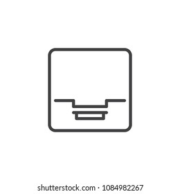 Inbox Tray Outline Icon Linear Style Stock Vector (Royalty Free ...