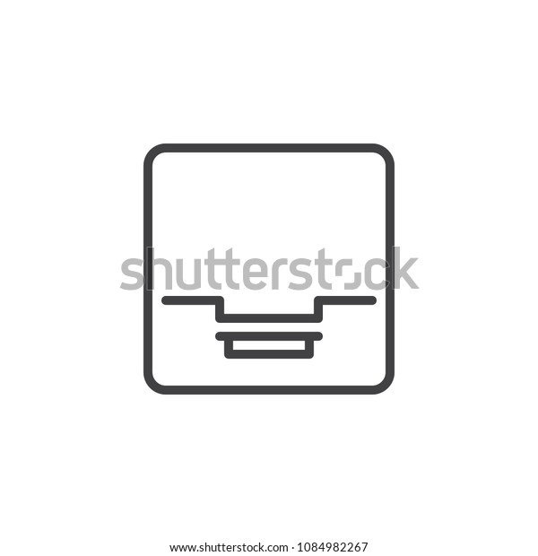 Inbox Tray Outline Icon Linear Style Stock Vector (Royalty Free ...