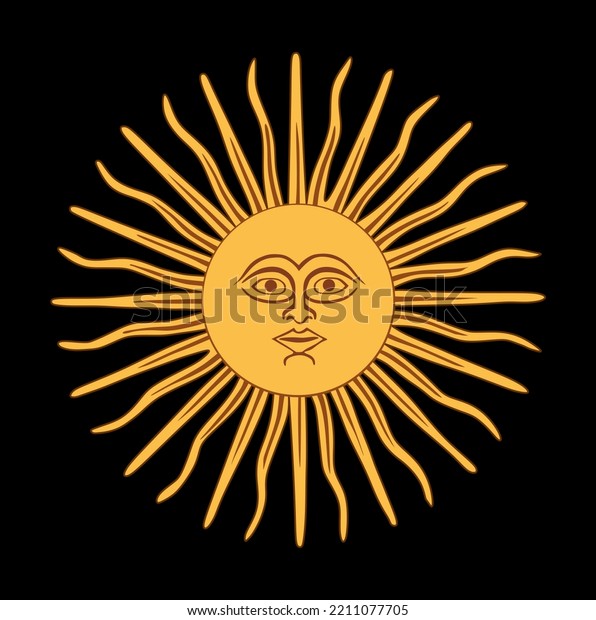 Inca Sun God Sun May Isolated Stock Vector (Royalty Free) 2211077705 ...