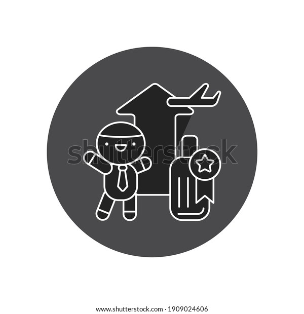 Incentive Tourism Glyph Black Icon Cute Stock Vector (Royalty Free ...