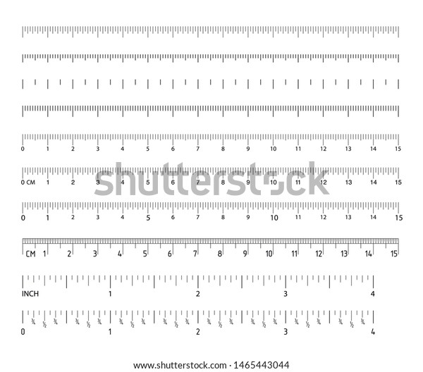 Inch Metric Rules Set Measurement School Stock Vector (Royalty Free ...