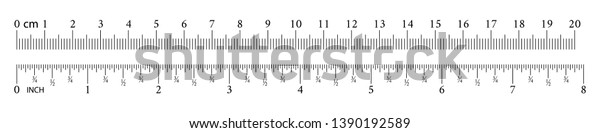 Inch Rulers Measuring Tool Ruler Graduation Stock Vector (Royalty Free ...