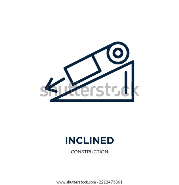 Inclined Icon Construction Collection Thin Linear Stock Vector (Royalty ...