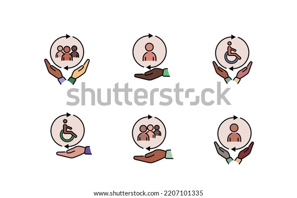 Inclusion Diversity Equality Icons Set Icons Stock Vector (Royalty Free ...