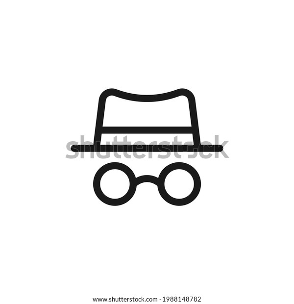 Incognito Symbol Icon Anonymous Browsing Sign Stock Vector (Royalty ...