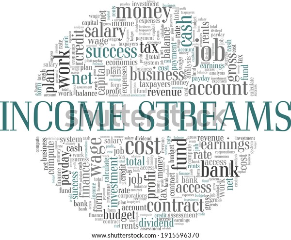Income Streams Vector Illustration Word Cloud Stock Vector (Royalty ...