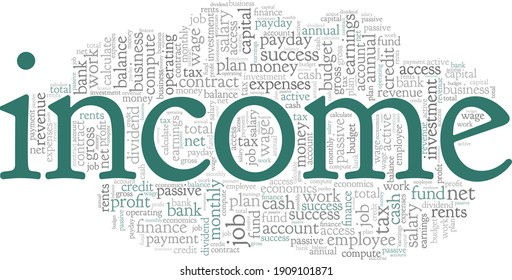 Income Vector Illustration Word Cloud Isolated Stock Vector (Royalty ...