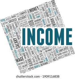 Income Vector Illustration Word Cloud Isolated Stock Vector (Royalty ...