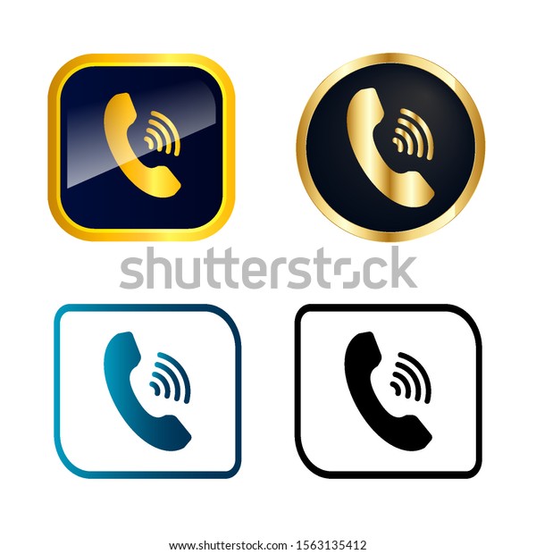 Incoming Call Icon Set 4 Different Stock Vector (Royalty Free ...