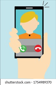 Incoming Call On Smartphone Screen Stock Vector (Royalty Free ...