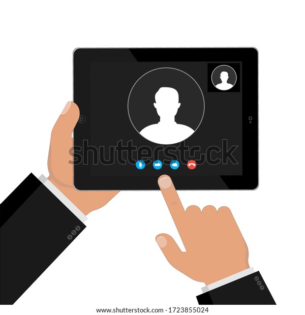 Incoming Call Video Call On Tablet Stock Vector (Royalty Free ...